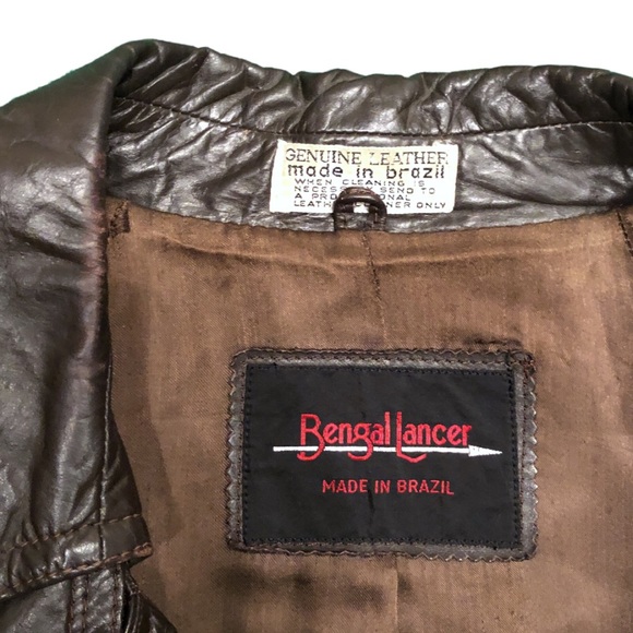 Jackets & Coats | Rare 7s Vintage Bengal Lancer Leather Trench Coat ...